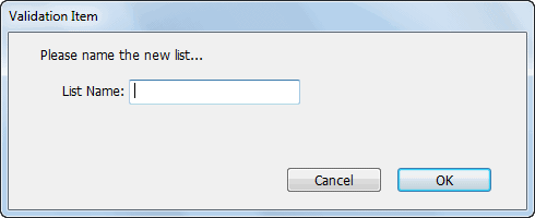 Creating a Validation List